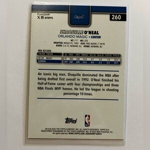 Topps | Other | Topps Nba Shaquille Oneal Magic Holo Card 26 202526 ...